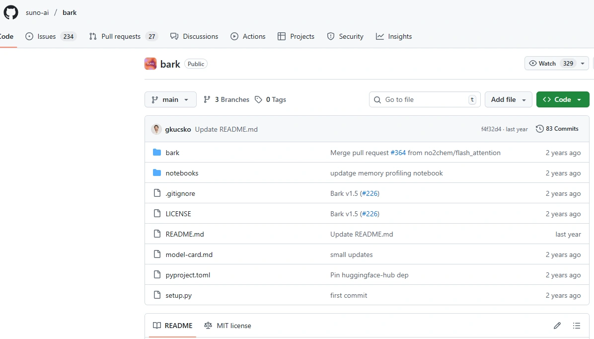 Bark - Générateur audio IA open-source Suno MIT