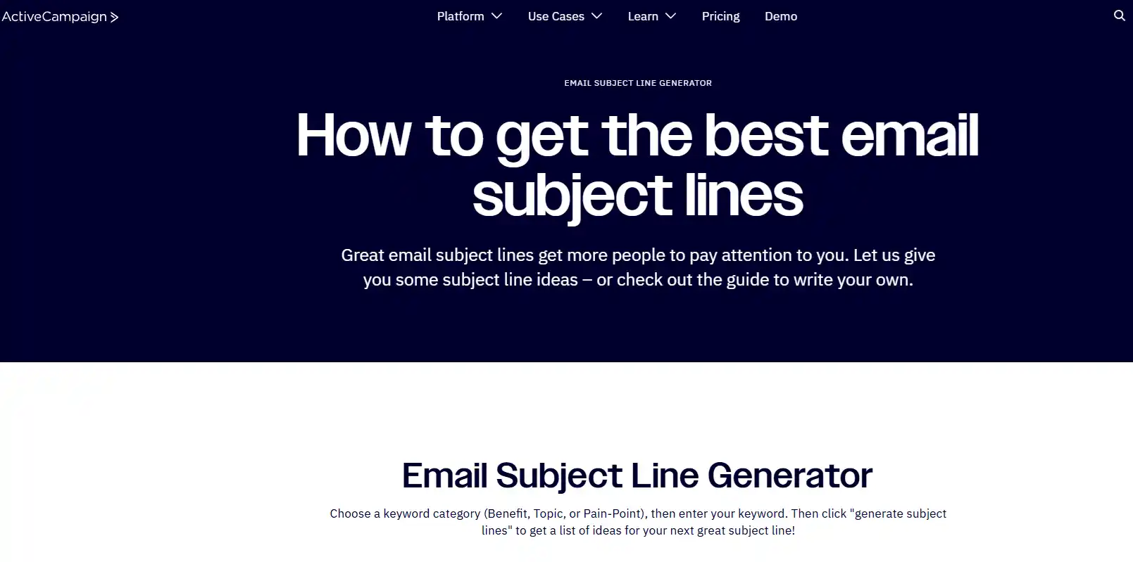Subject Line Generator - Objet email gratuit IA